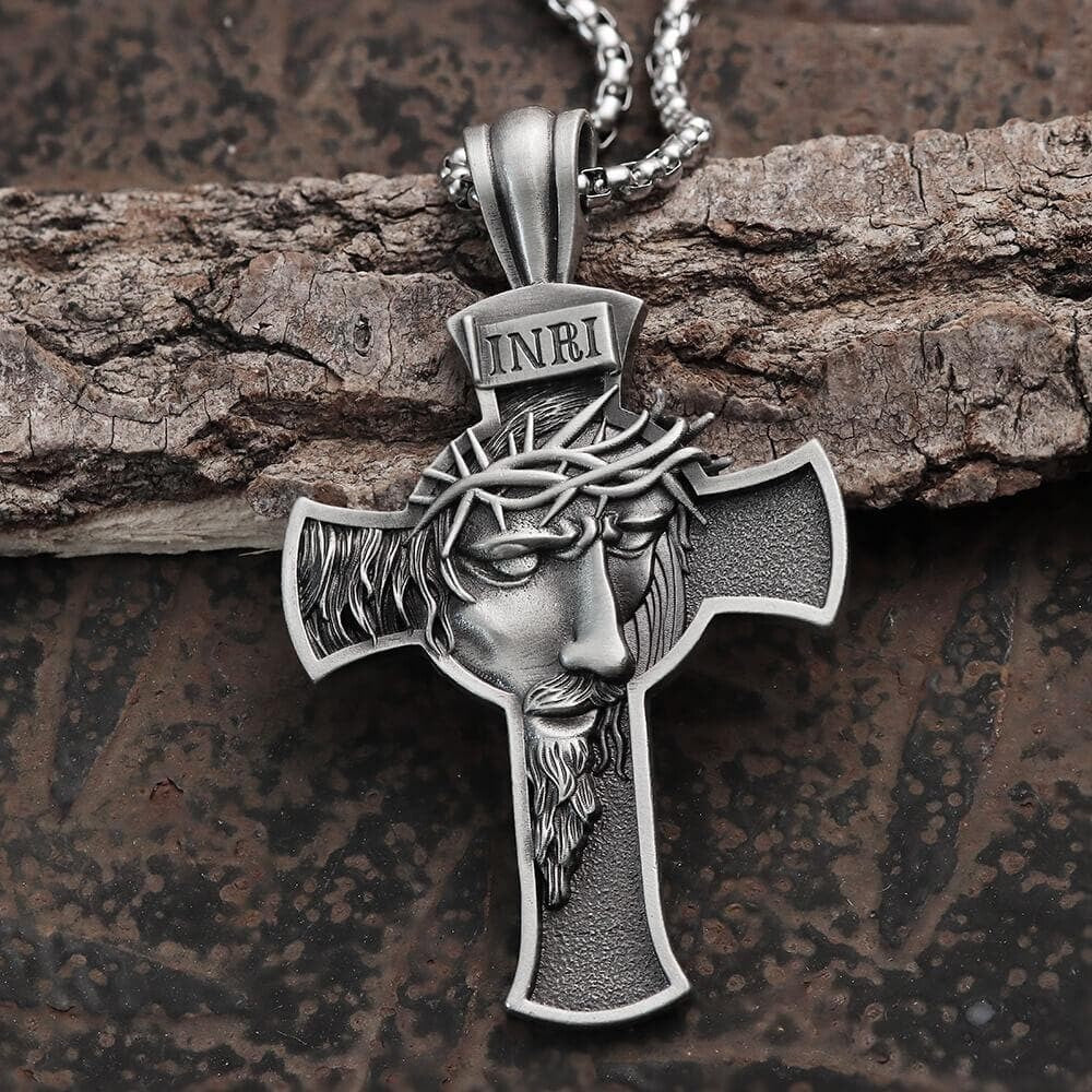 INRI Christian Cross Pure Tin Necklace – My Store